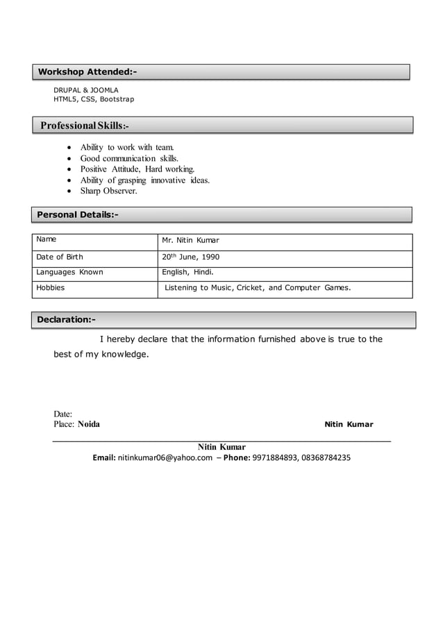 CV NitinKumar_2020 | PDF
