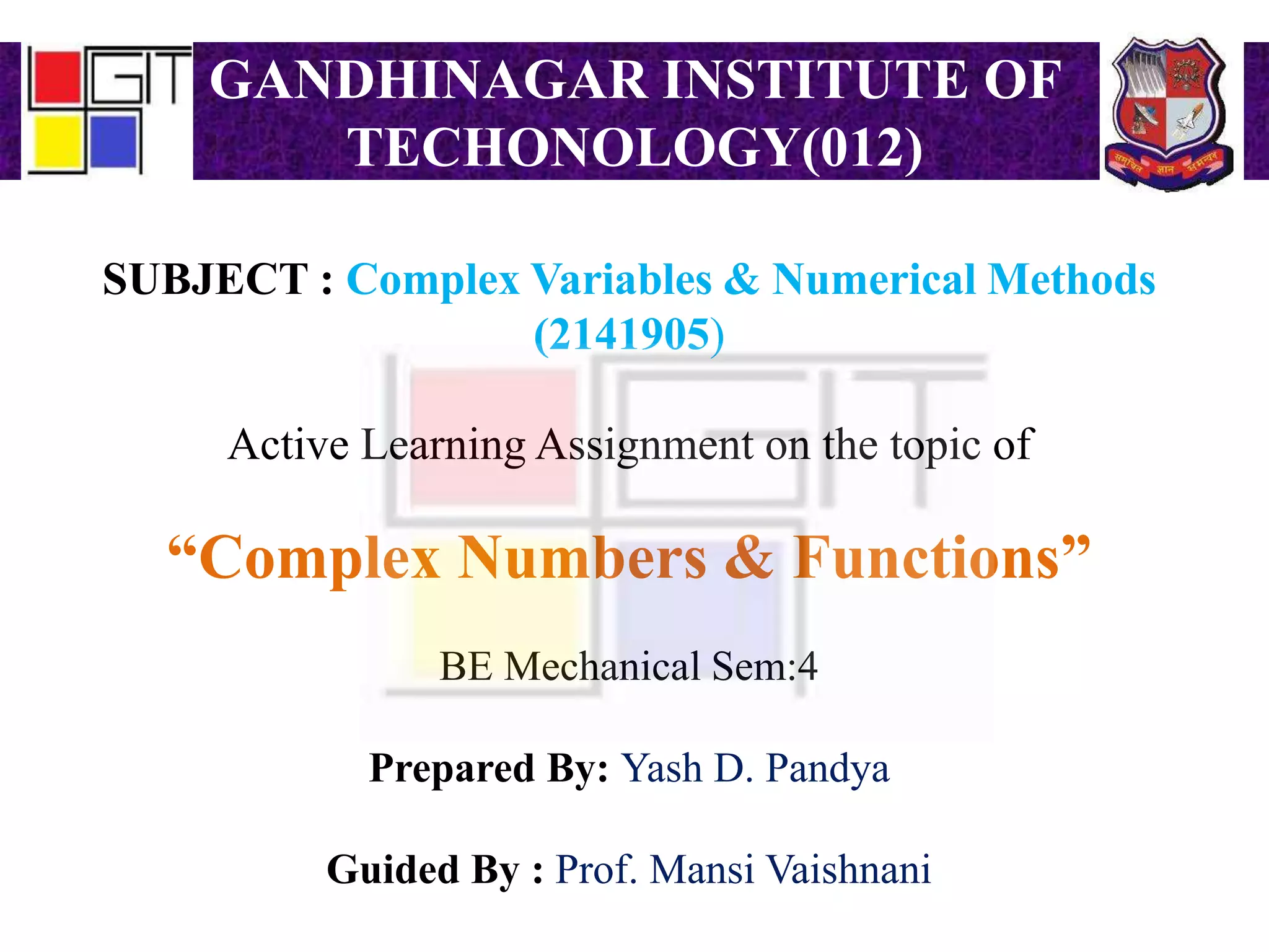 Complex Numbers & Functions | Ppt