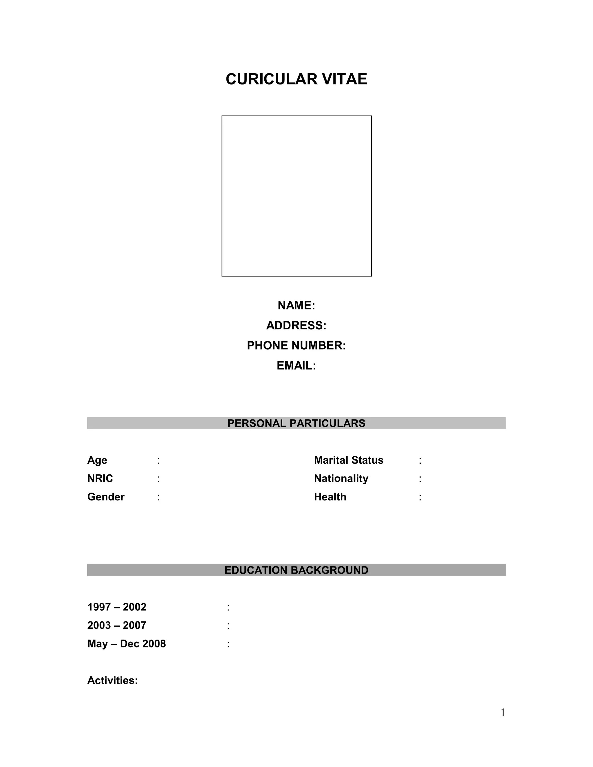 resume draft sheet | DOC | Resume Writing and Advice | Job Search