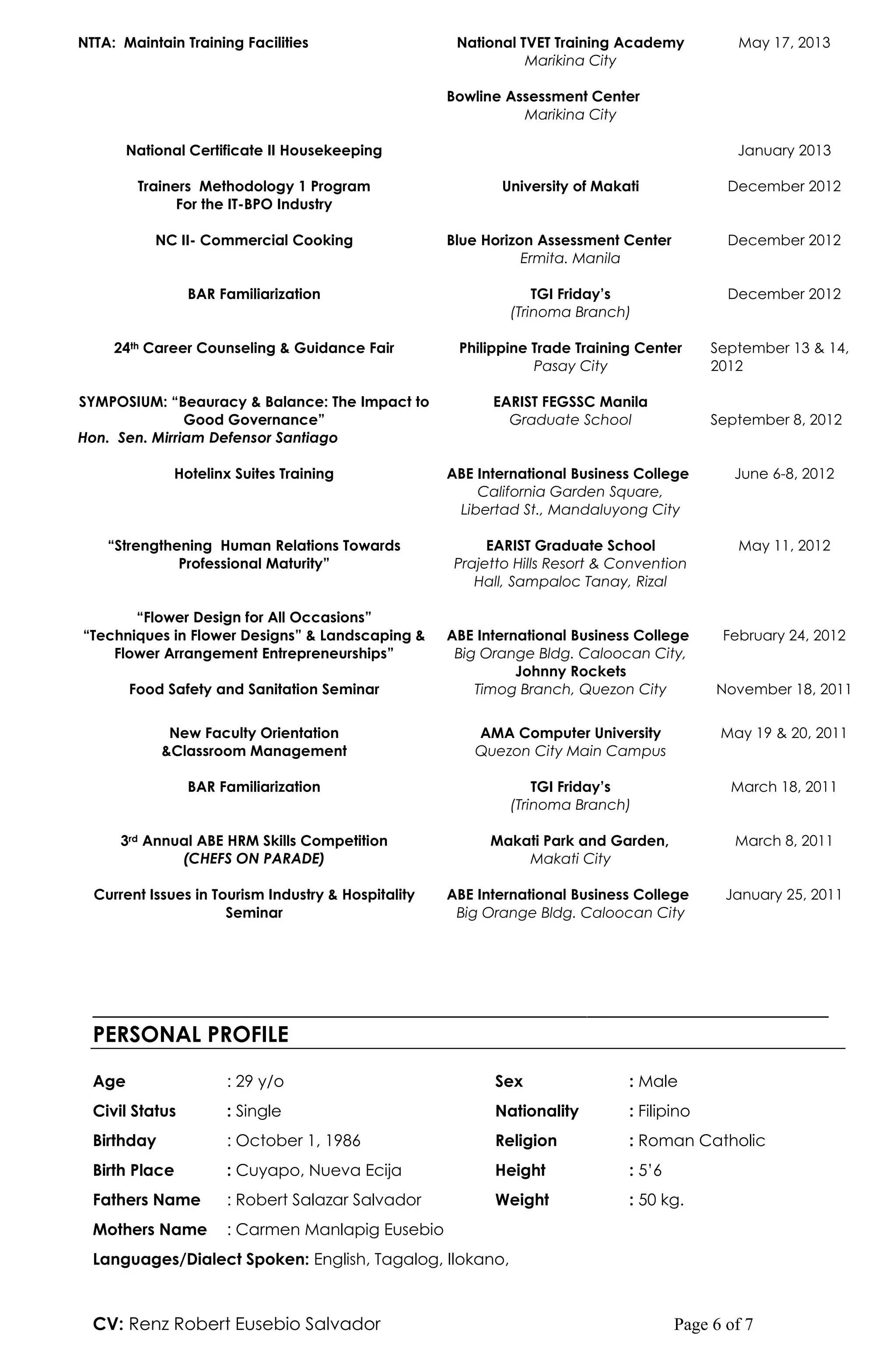 RENZ ROBERT EUSEBIO SALVADOR | PDF