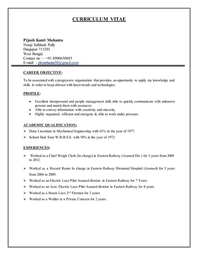 Cv of pijush | DOCX | Religion & Spirituality