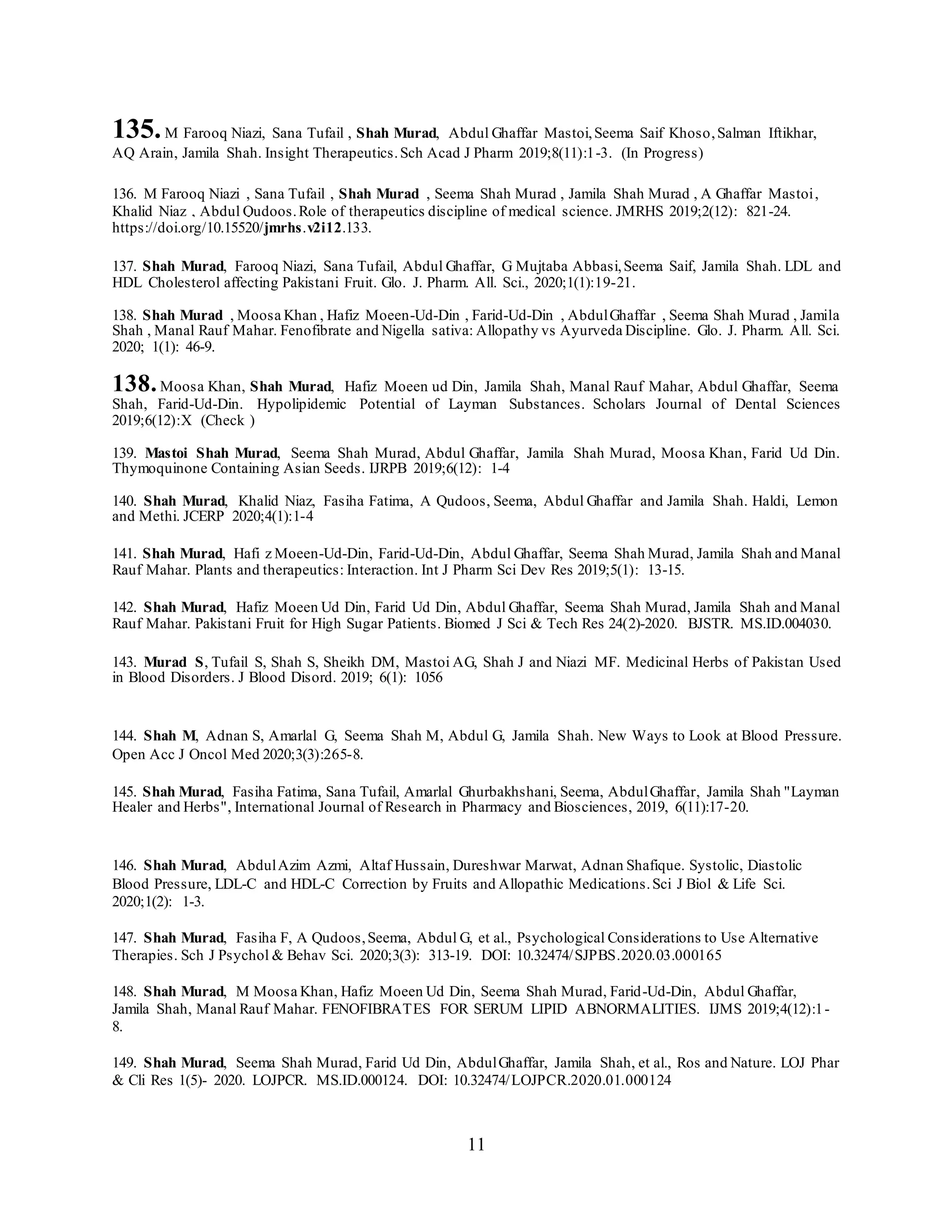 CV of Prof. Dr. Shah Murad (Pharmacology) | DOCX