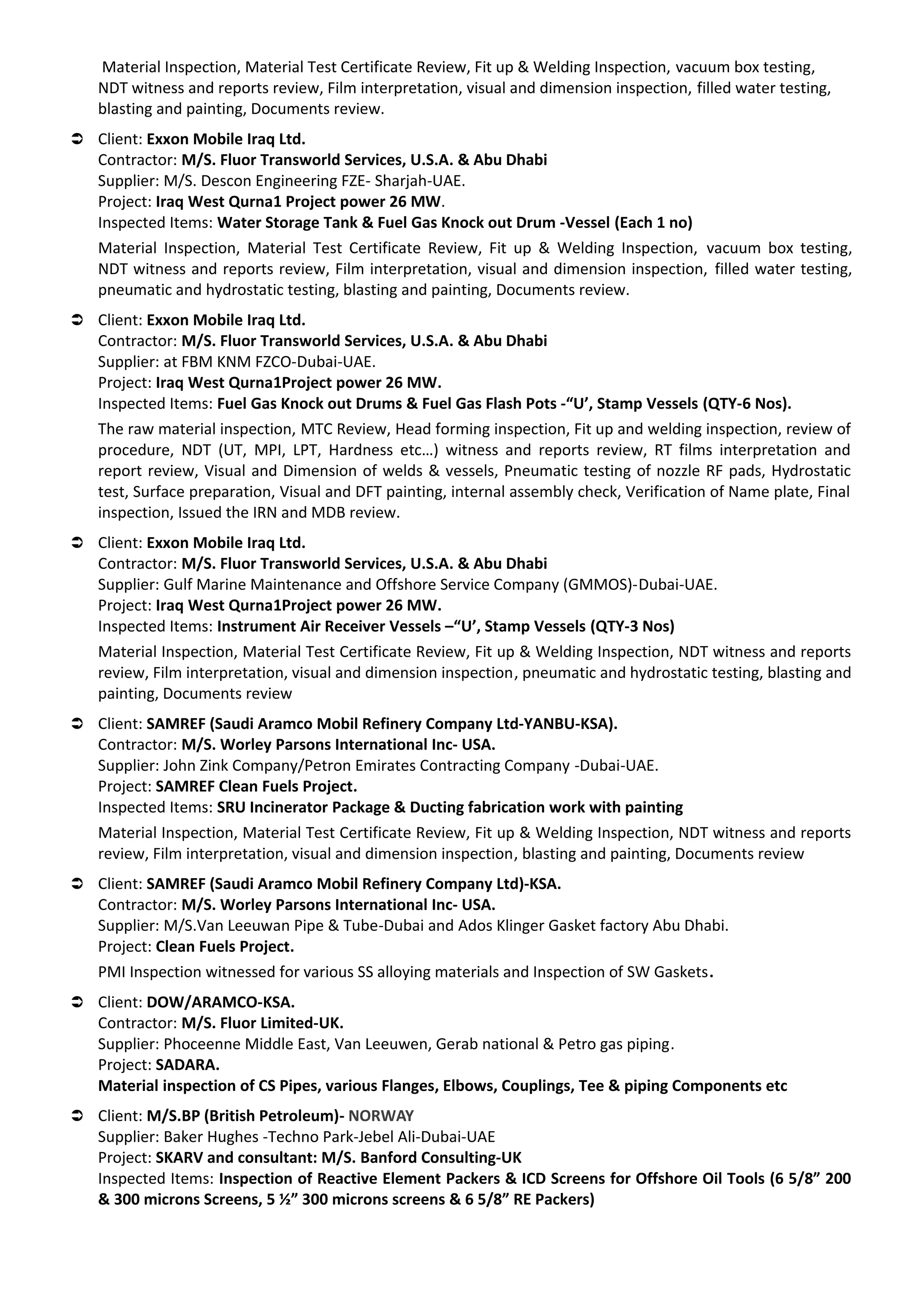 Cv of qaqc, inspection engineer, welding, painting & coating inspector ...