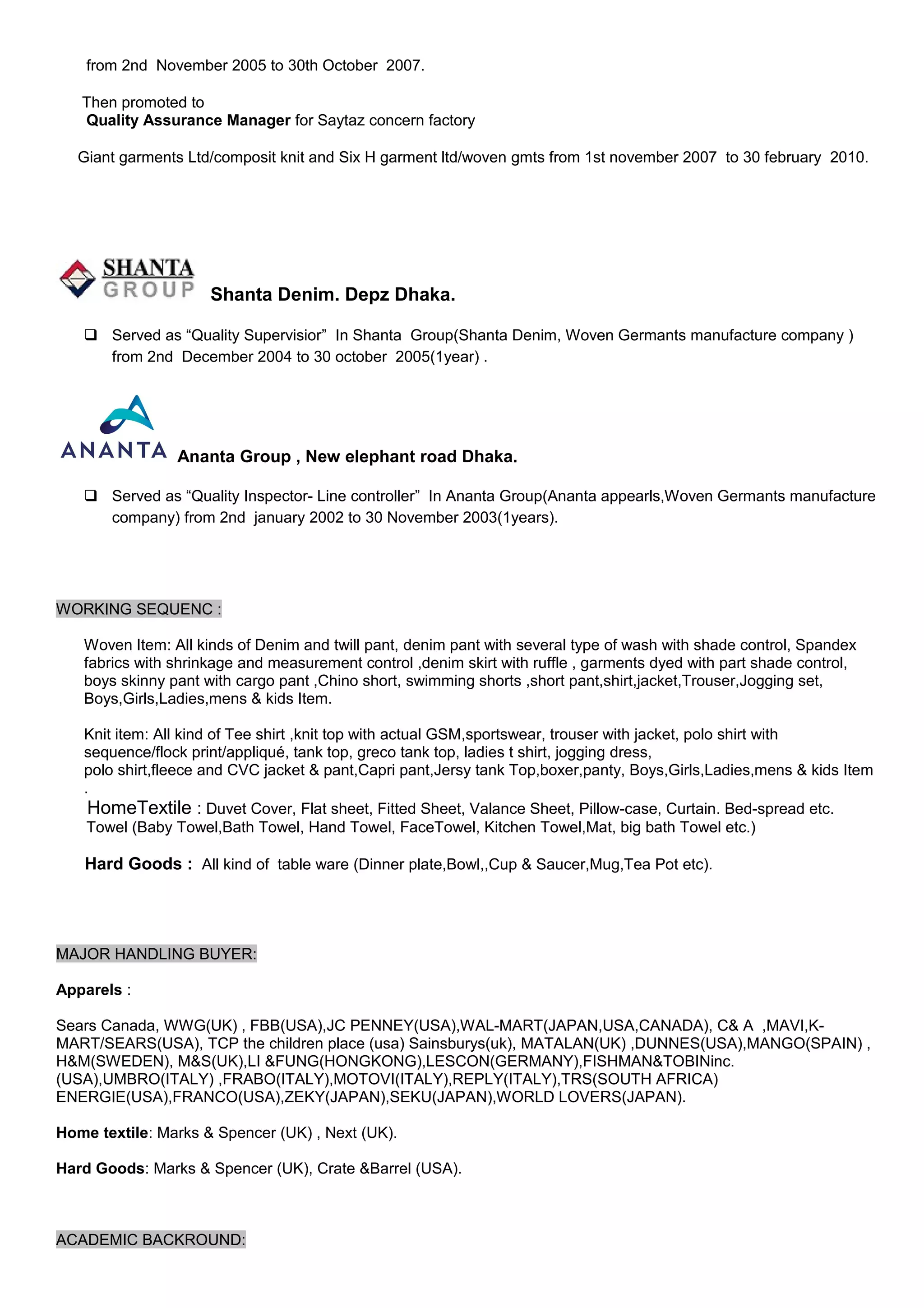 Cv of shamim we.connor updated 8th aug | DOC