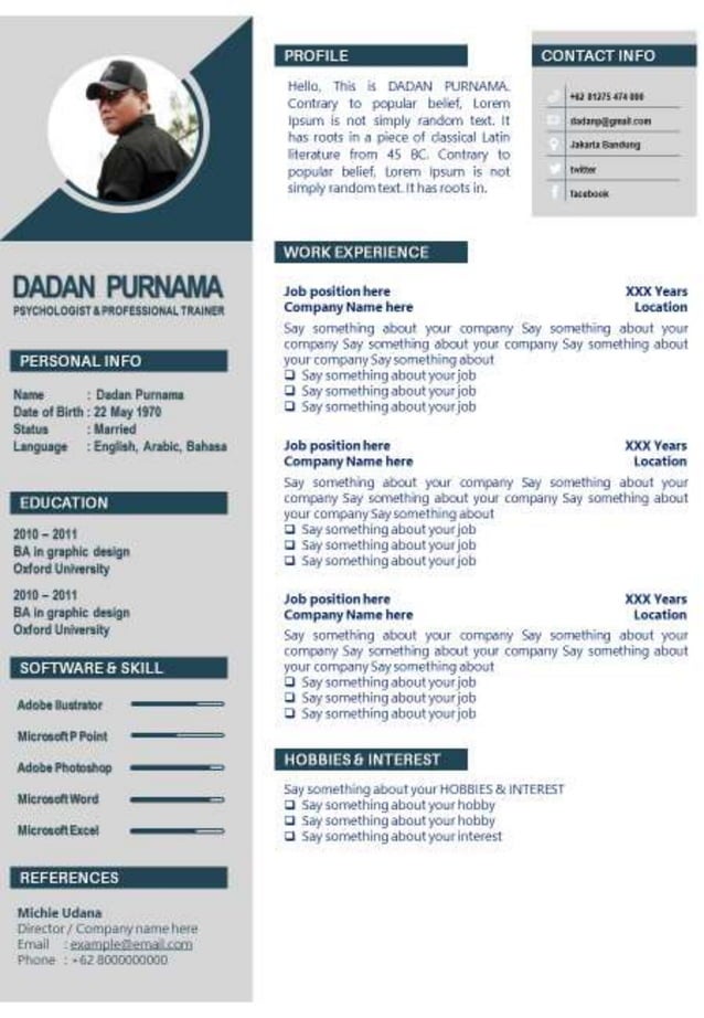CV or RESUME template 02 | PPTX | Resume Writing and Advice | Job Search