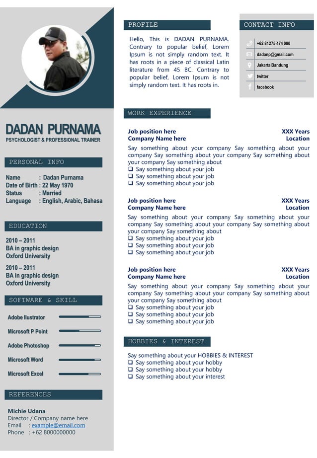 CV or RESUME template 02 | PPTX | Resume Writing and Advice | Job Search