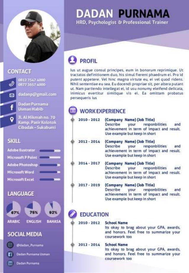 CV or RESUME template 06 | PPTX | Resume Writing and Advice | Job Search