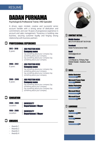 CV or RESUME template 09 | PPTX