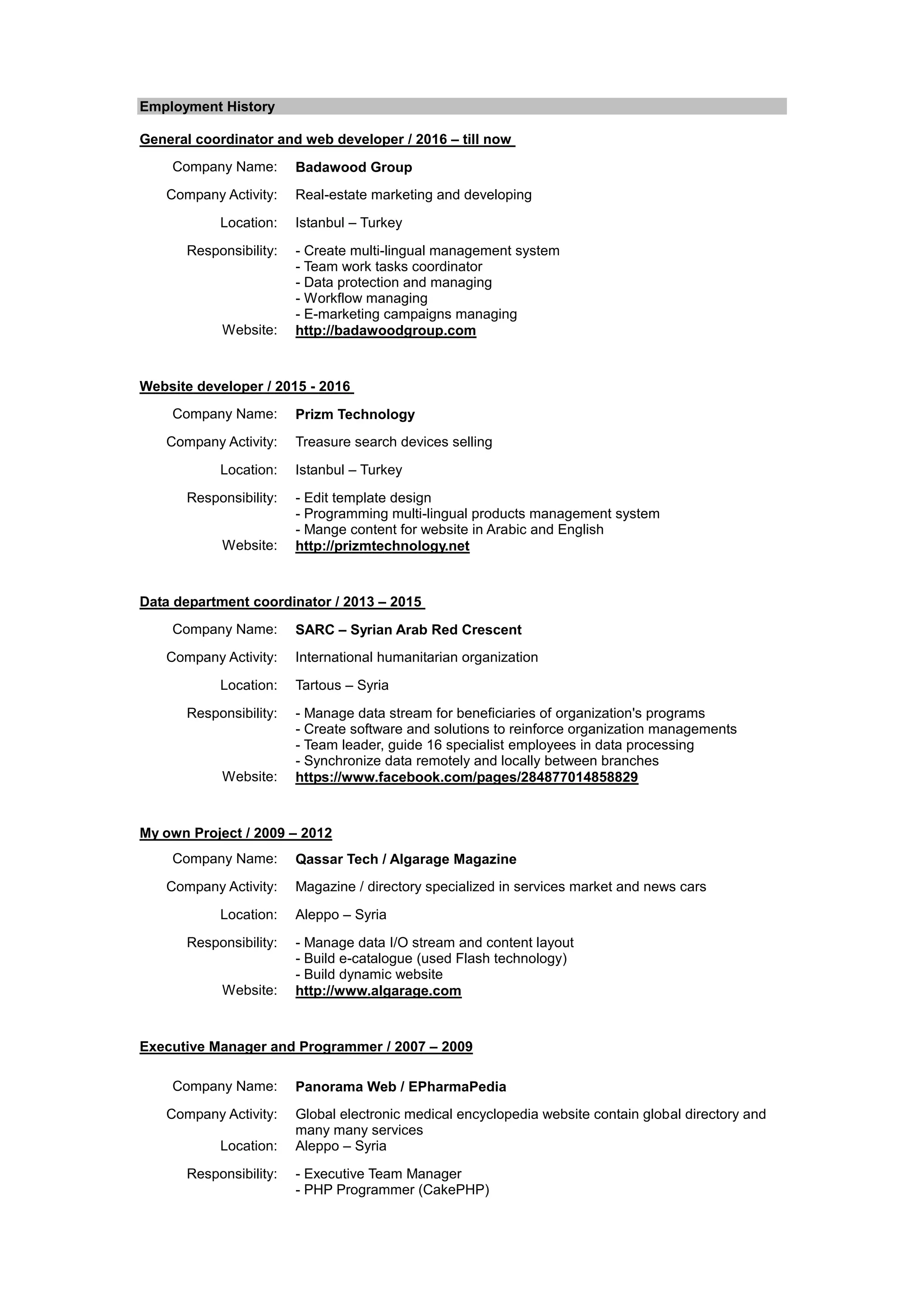 Cv osama qassar en | PDF | Programming Languages | Computing