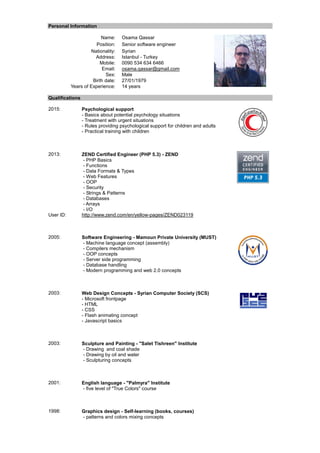 Cv osama qassar en | PDF | Programming Languages | Computing