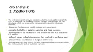 Cost, volume, profit Analysis. for decision making | PDF