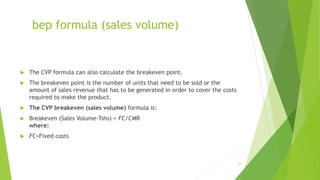 Cost, volume, profit Analysis. for decision making | PDF
