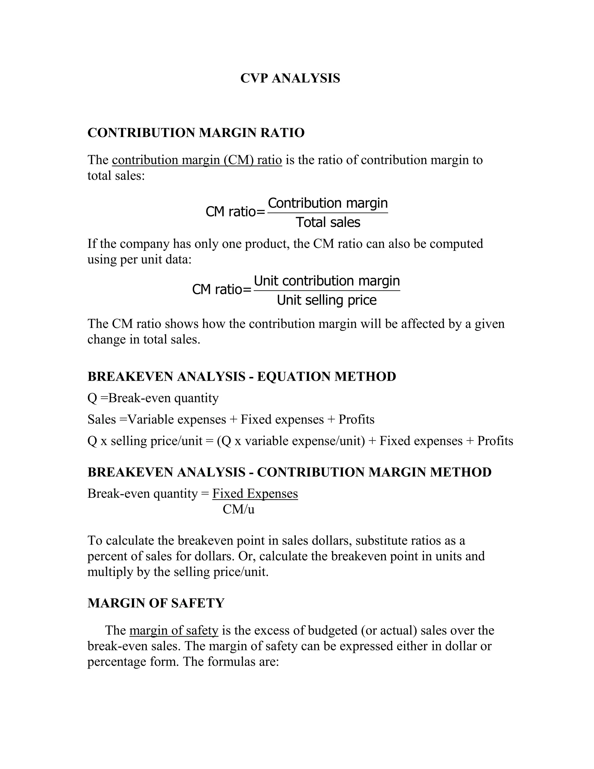 Cvp Analysis Pdf