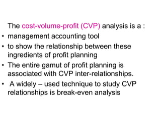 CVP Analysis- "A Total Manager's Guide". | PPT