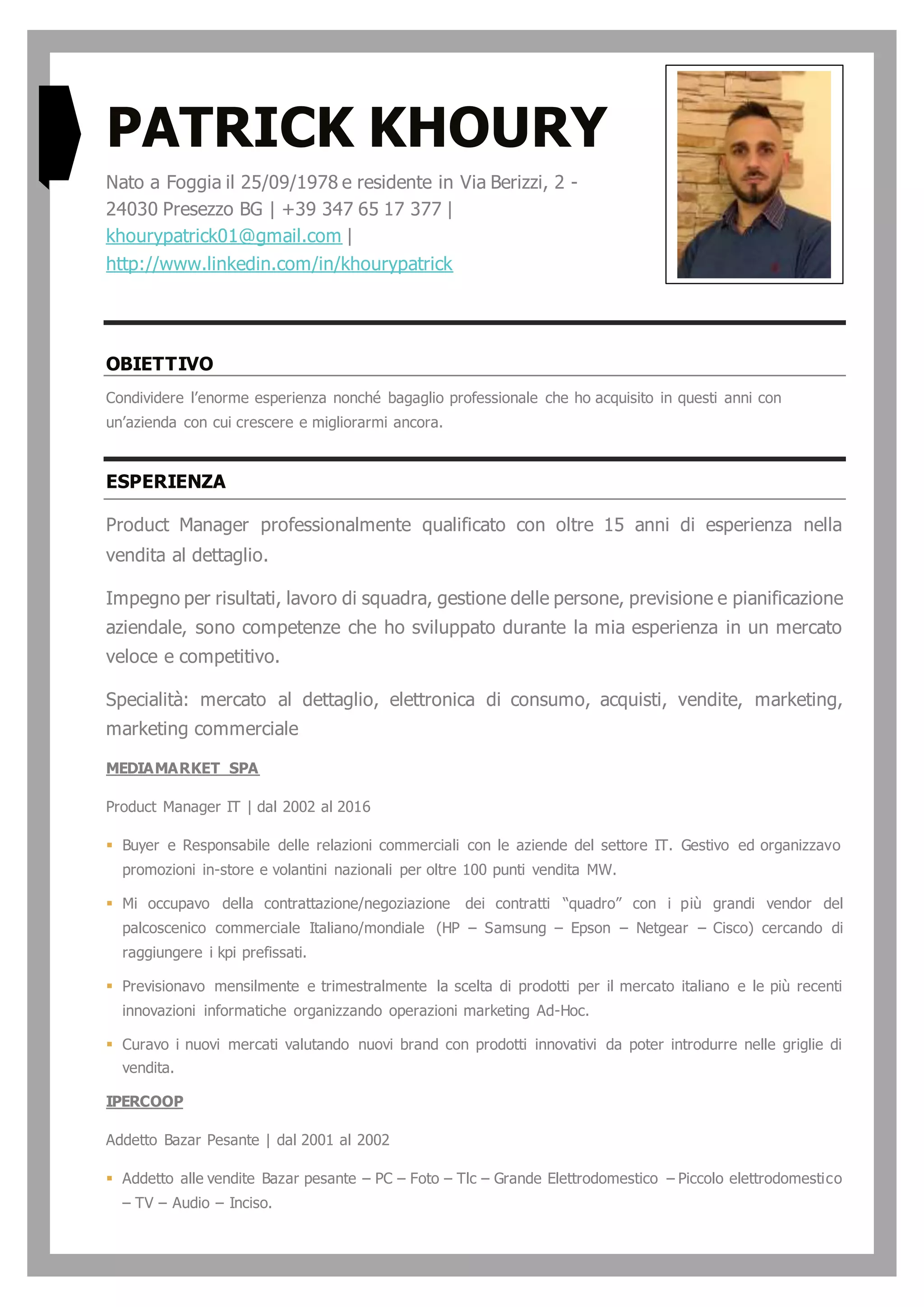 Cv patrick khoury | DOCX