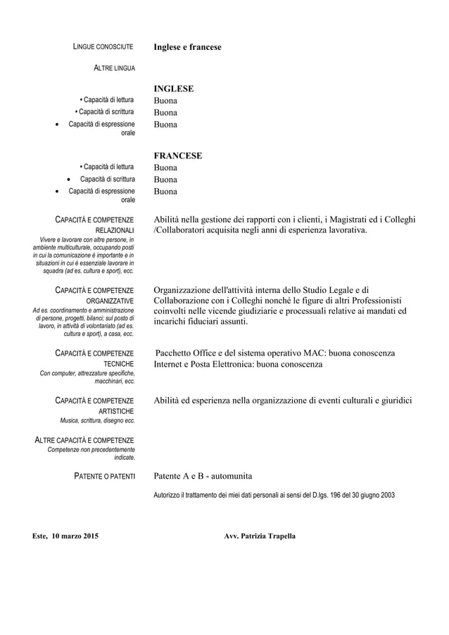 Cv patrizia trapella aggiornato 15 marzo 2015 2 | PDF