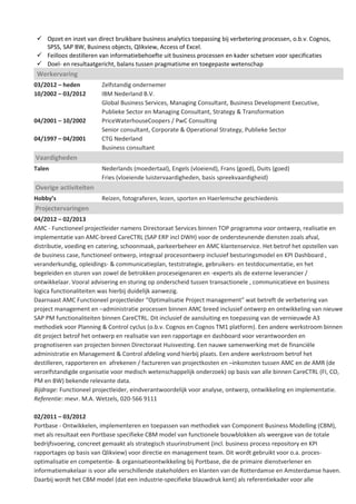 CV Paul IJsendoorn [dutch] | PDF