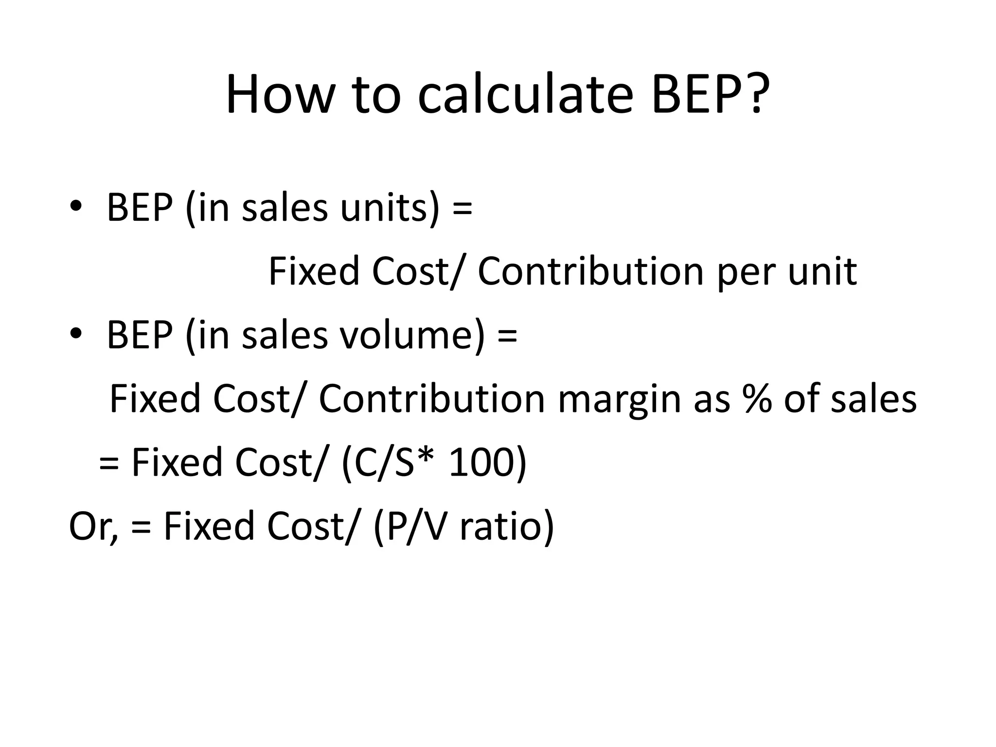 Cvp & be analysis | PPTX