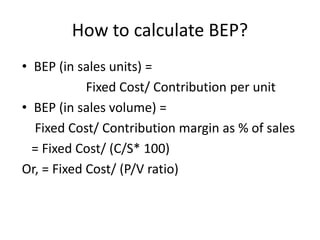 Cvp & be analysis | PPTX