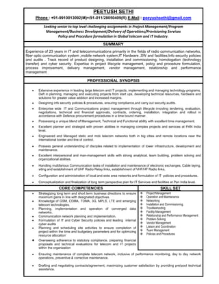 Cv Peeyush Sethi | DOCX | Computer Networking | Computing