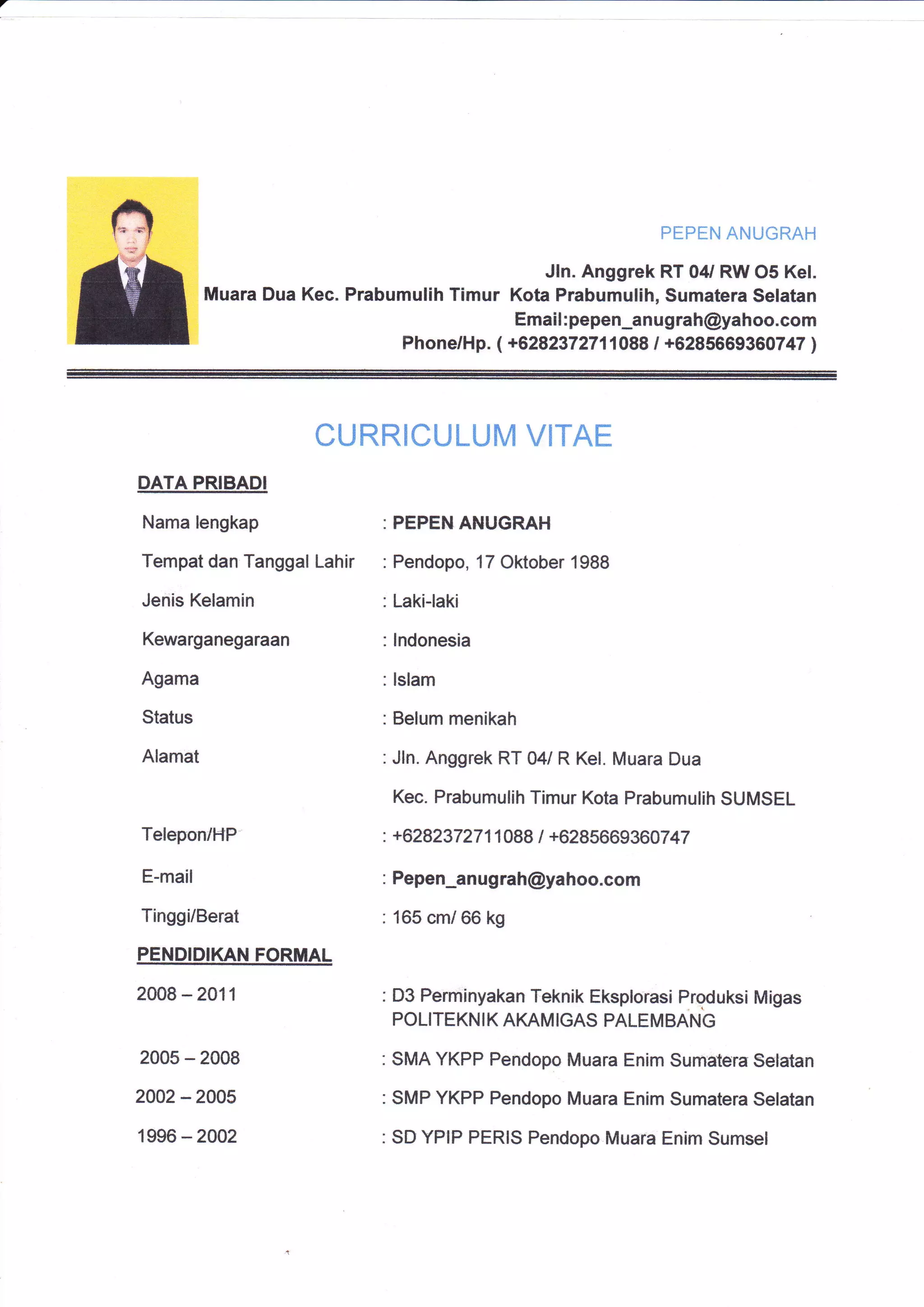 CV Pepen Anugrah | PDF