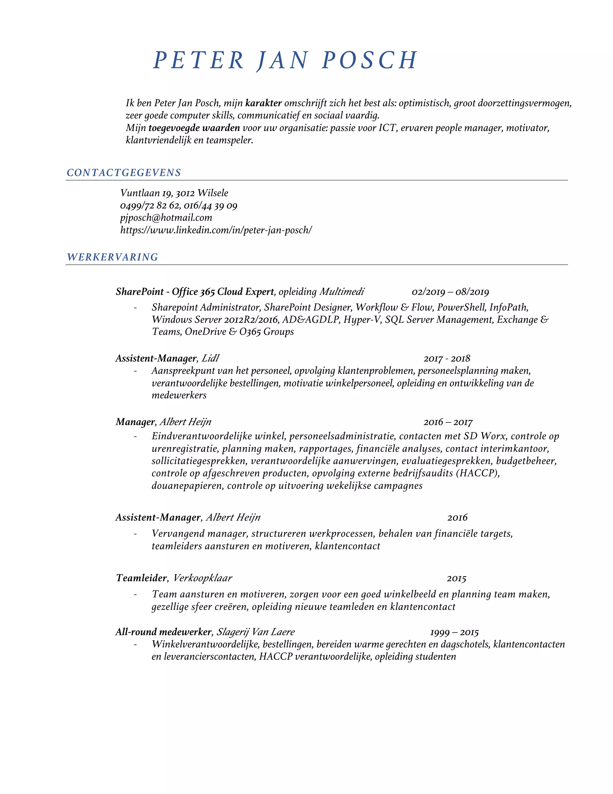 CV Peter Jan Posch | PDF