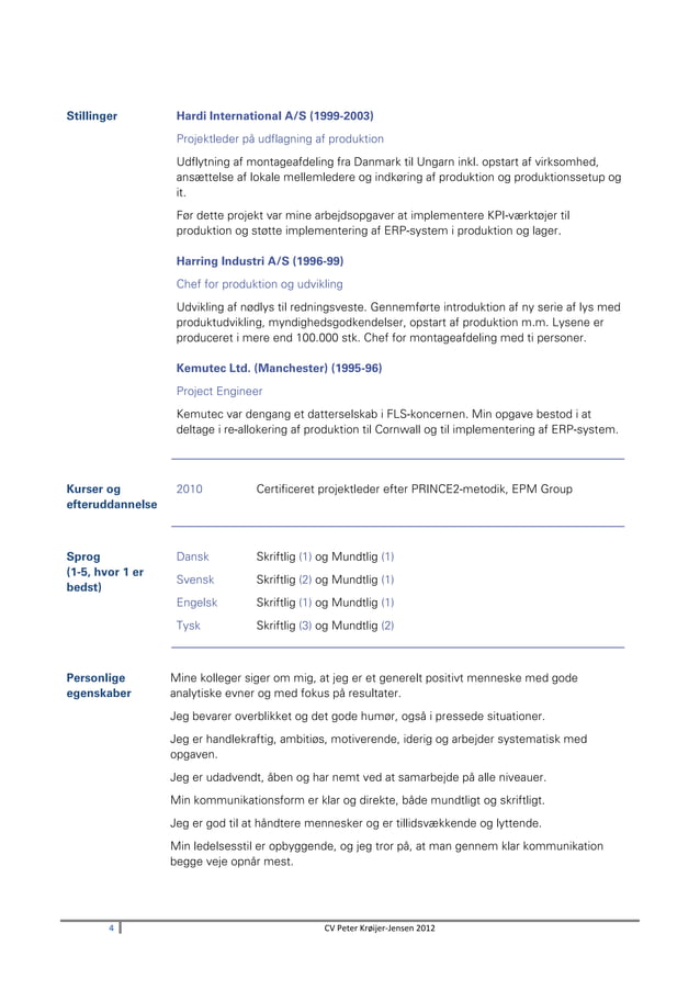 Cv Peter KrøIjer Jensen Dk Feb 2012 | PDF