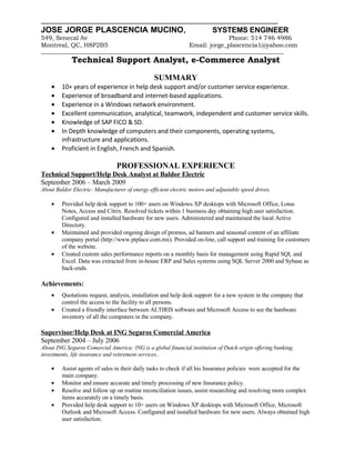 Cv Plascencia Jose Jorge En | DOC | IT and Internet Support | Internet