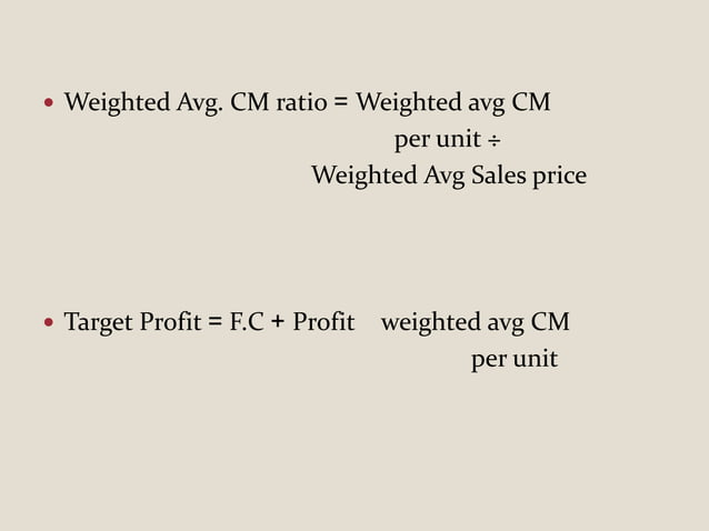 CVP for multi products | PPTX | Business Accounting & Finance | Business