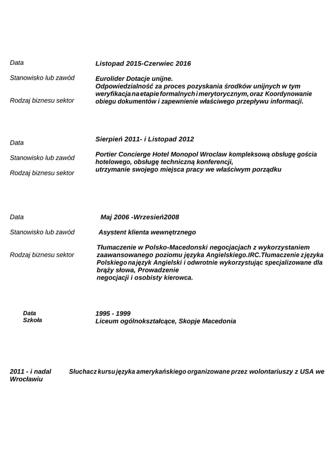 Cv pol.europass clauzula polskie cv | PDF