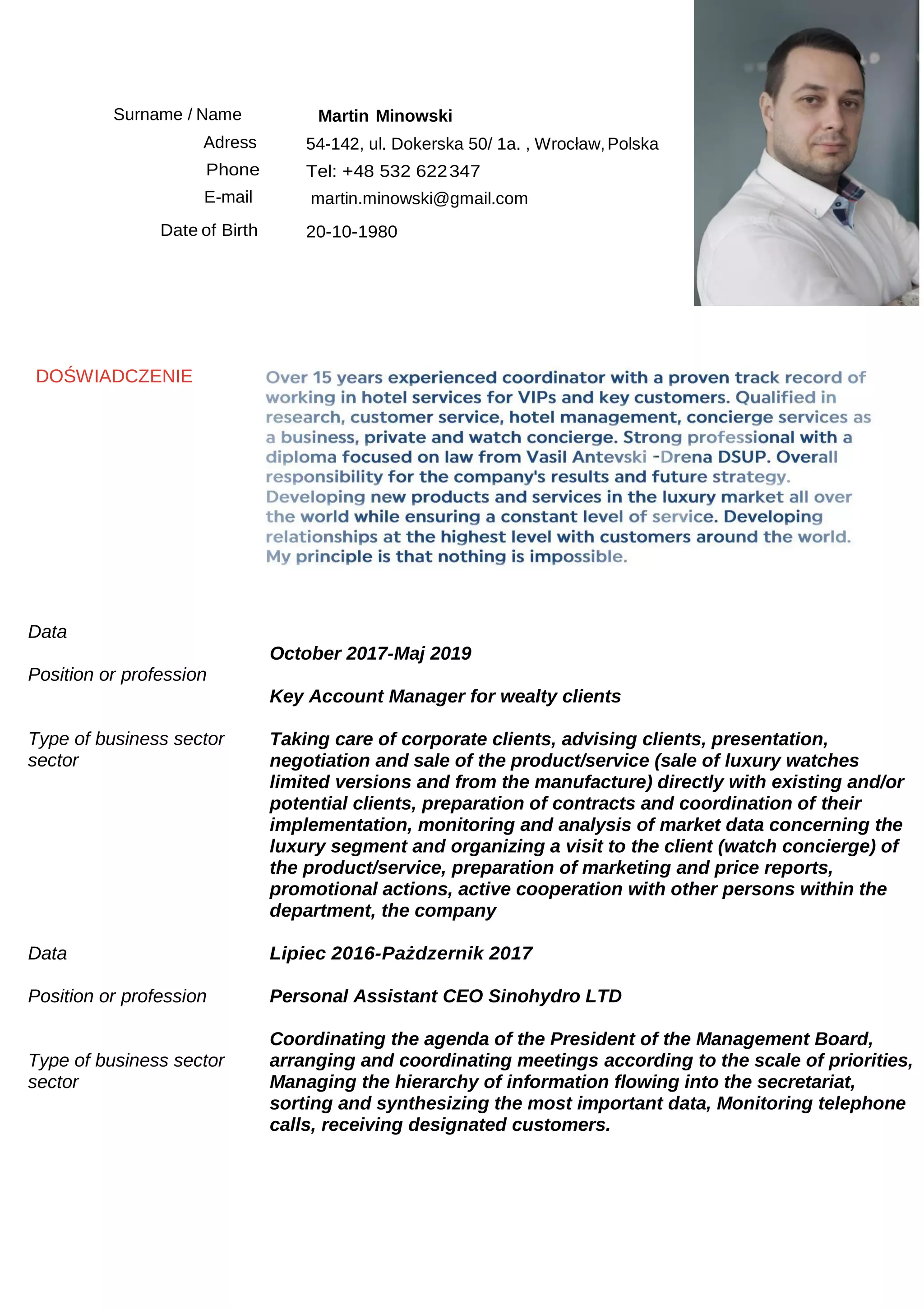 Cv pol.europass clauzula english cv | PDF | Business | Business and Finance