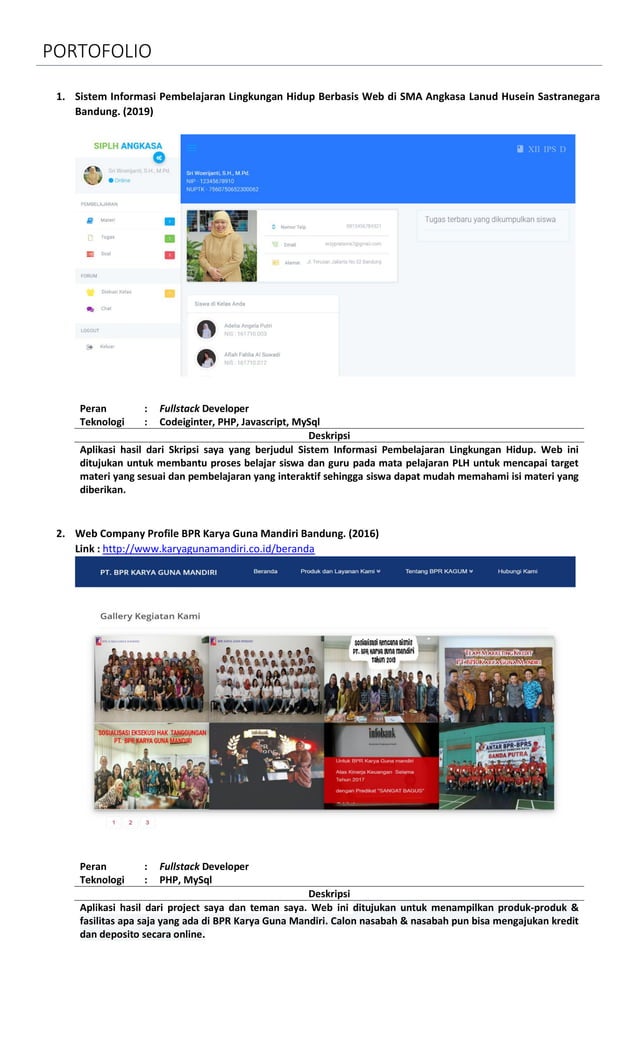 CV & Portofolio | PDF