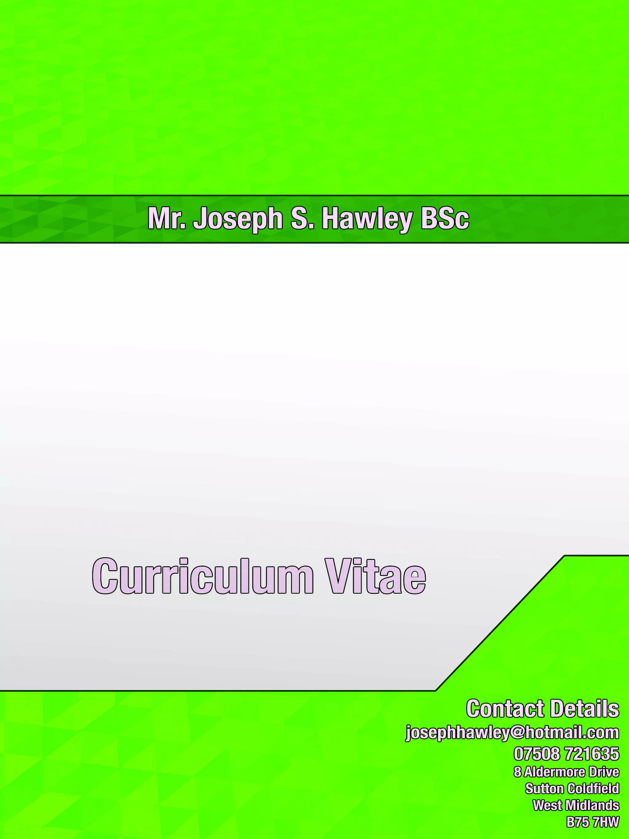 Joseph S. Hawley - Curriculum Vitae | PDF