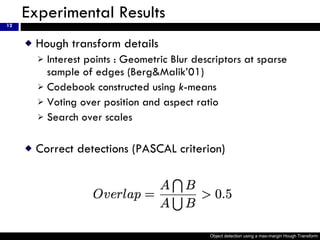 CVPR2009: Object Detection Using a Max-Margin Hough Transform | PPT