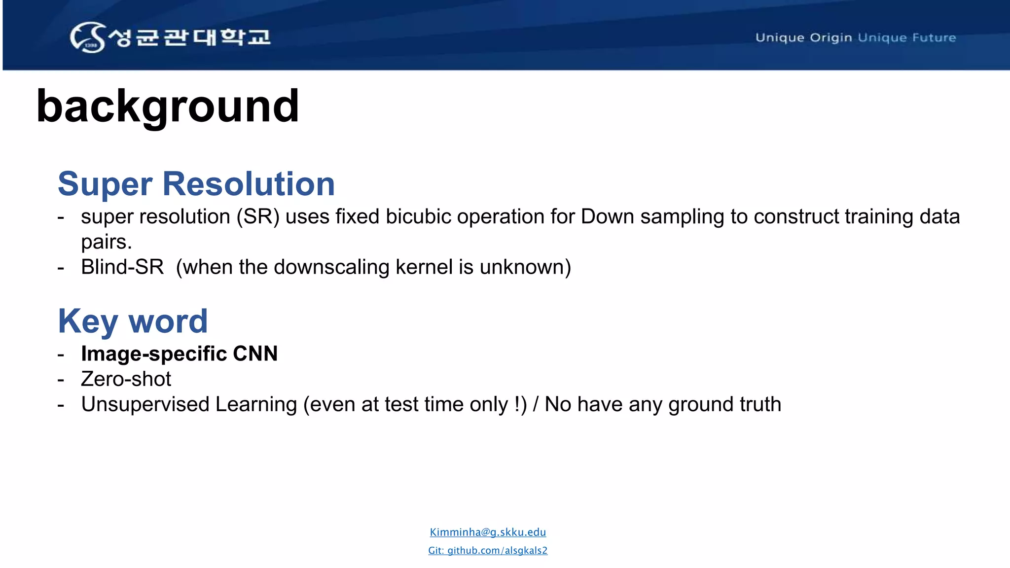 “zero-shot” super-resolution using deep internal learning [CVPR2018] | PPT