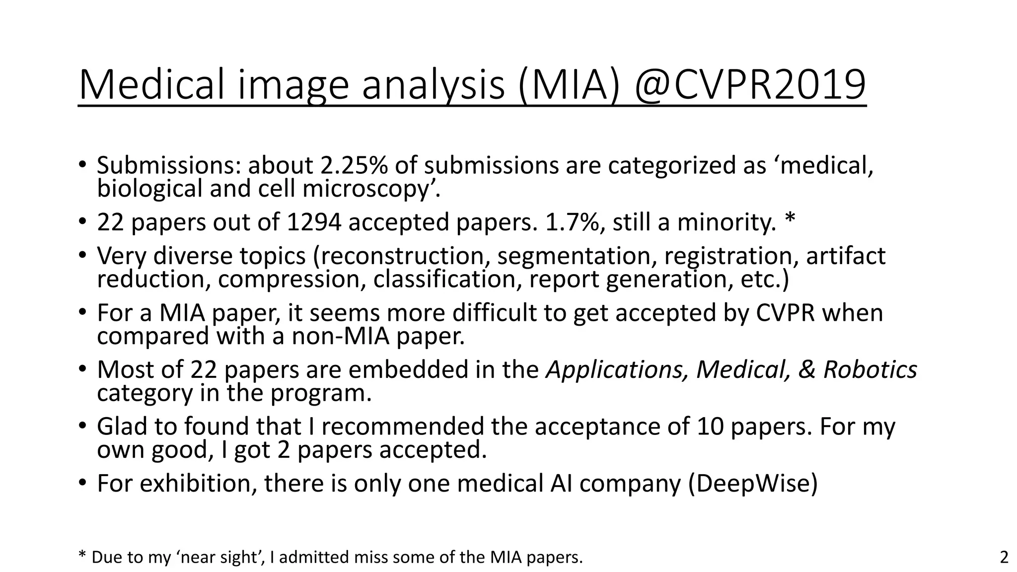 Cvpr2019 mia paperlist | PPT
