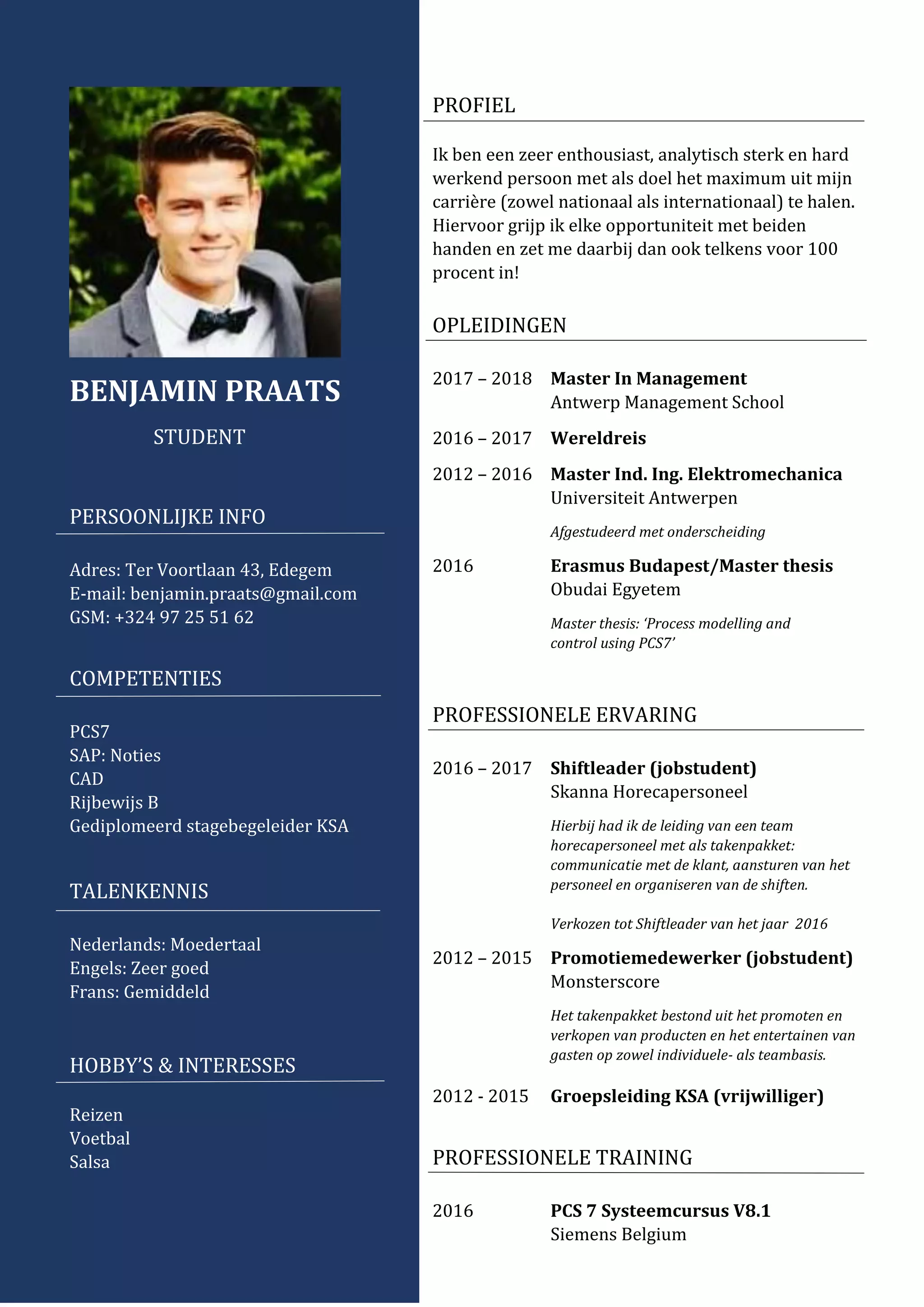 Cv praats benjamin | PDF | Education