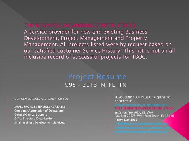 TBOC COMPANY CV | PPT