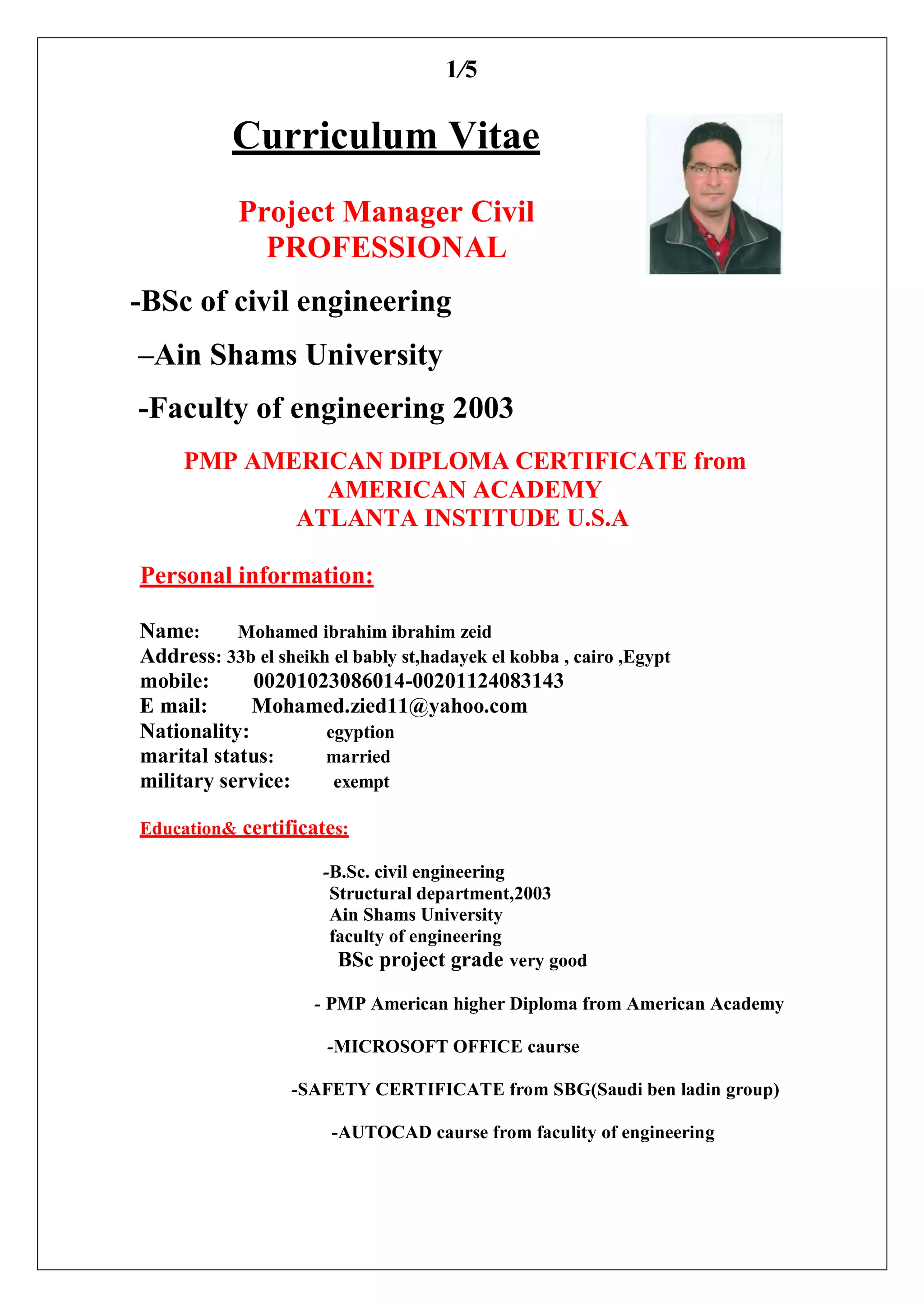 Cv project manager (2) | PDF