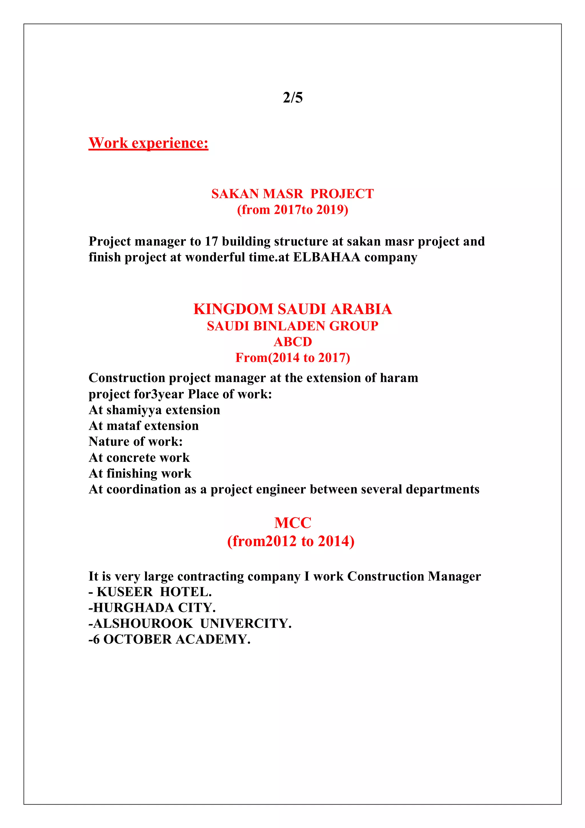 Cv project manager (2) | PDF
