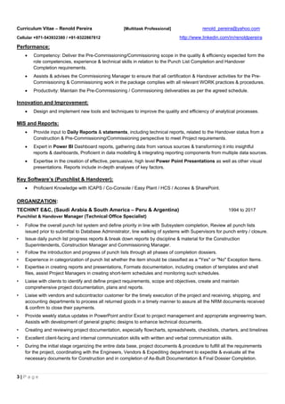 PUNCH LIST COMPLETION MANAGER & SYSTEM HANDOVER LEADER (IPMT) | PDF