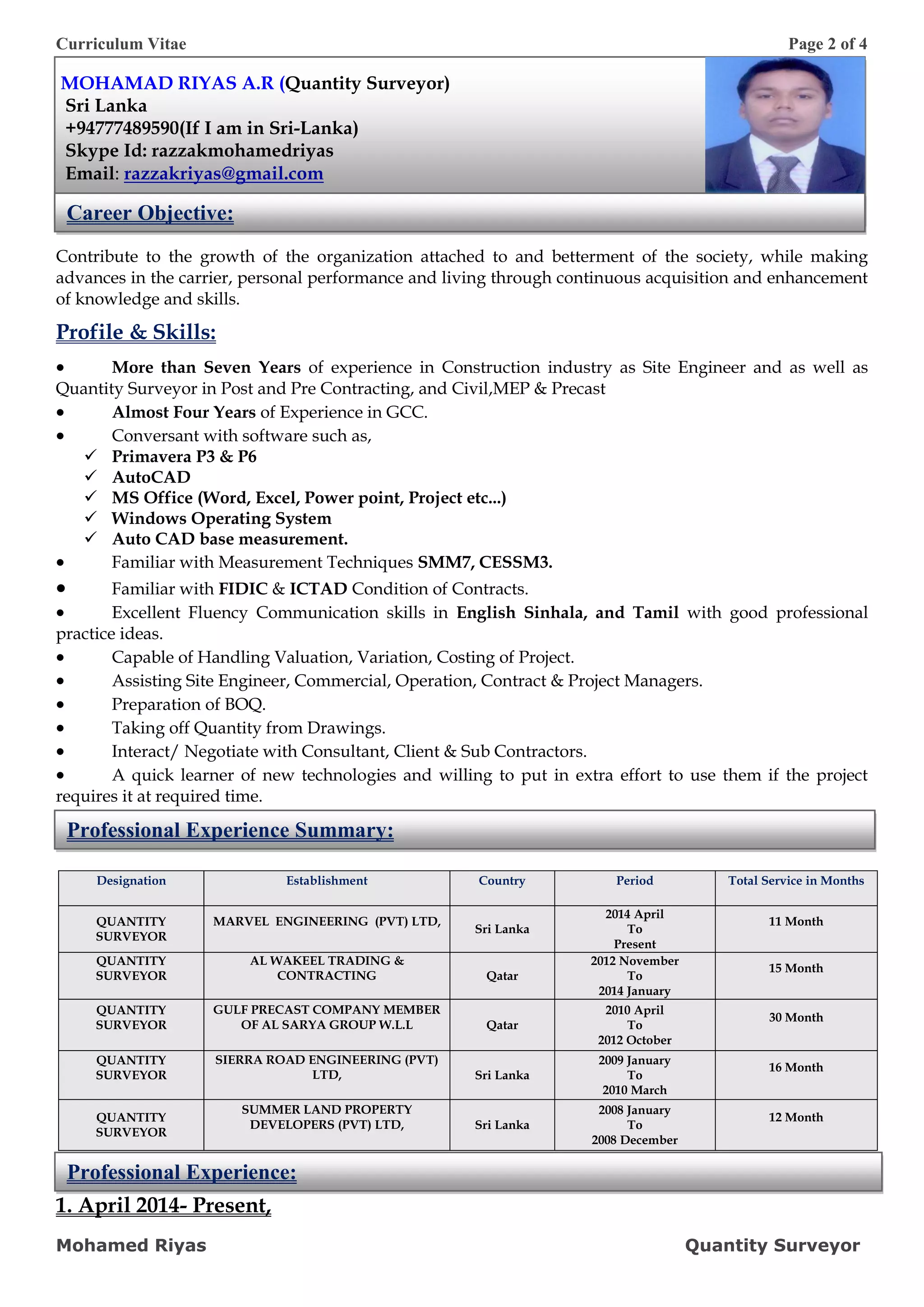 Quantity Surveyor | PDF