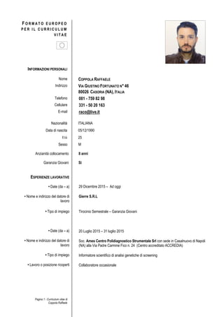 Cv Raffaele Coppola