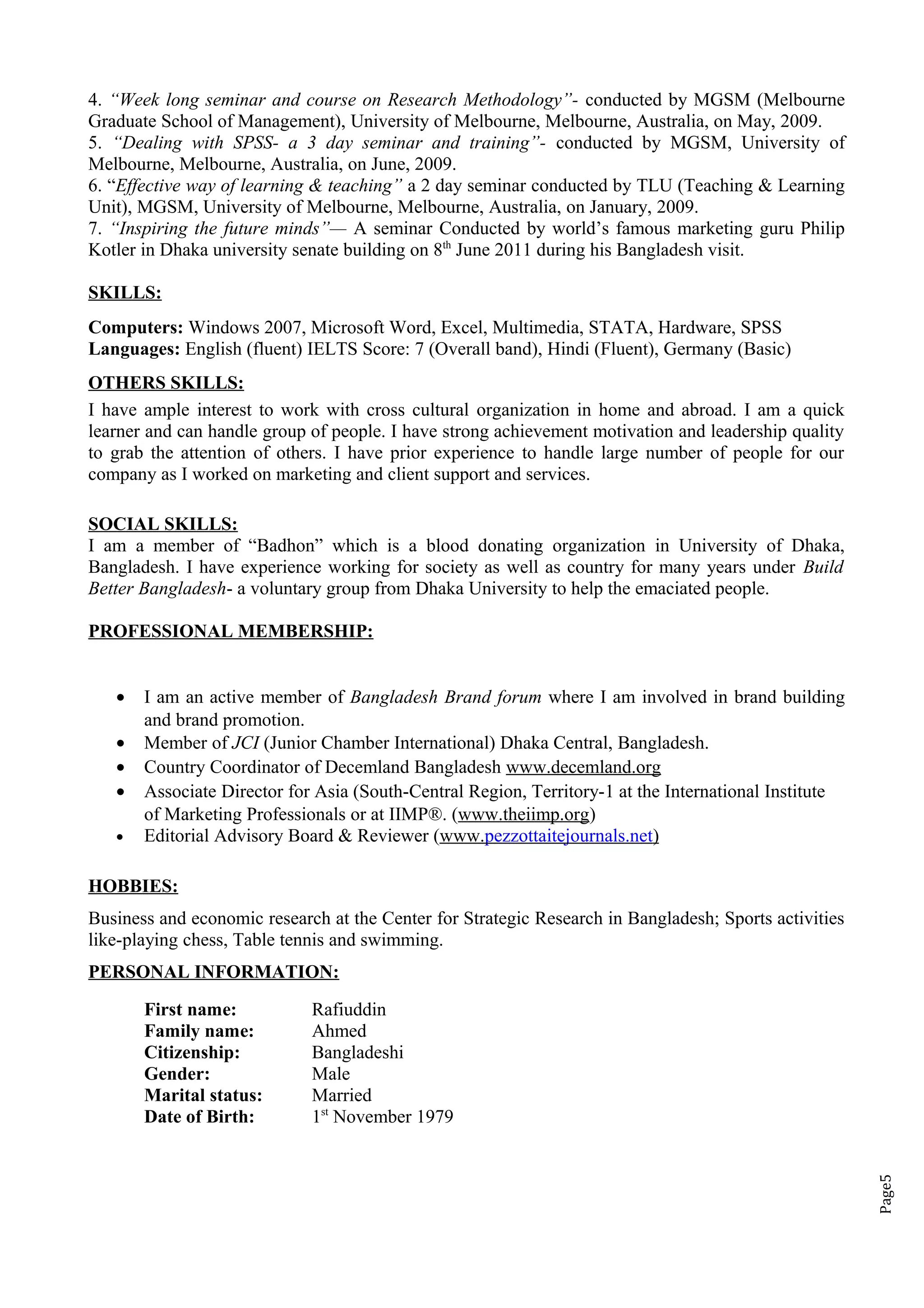 Cv Rafiuddin Ahmed | DOC