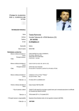 Cv rai finito 2016 | PDF