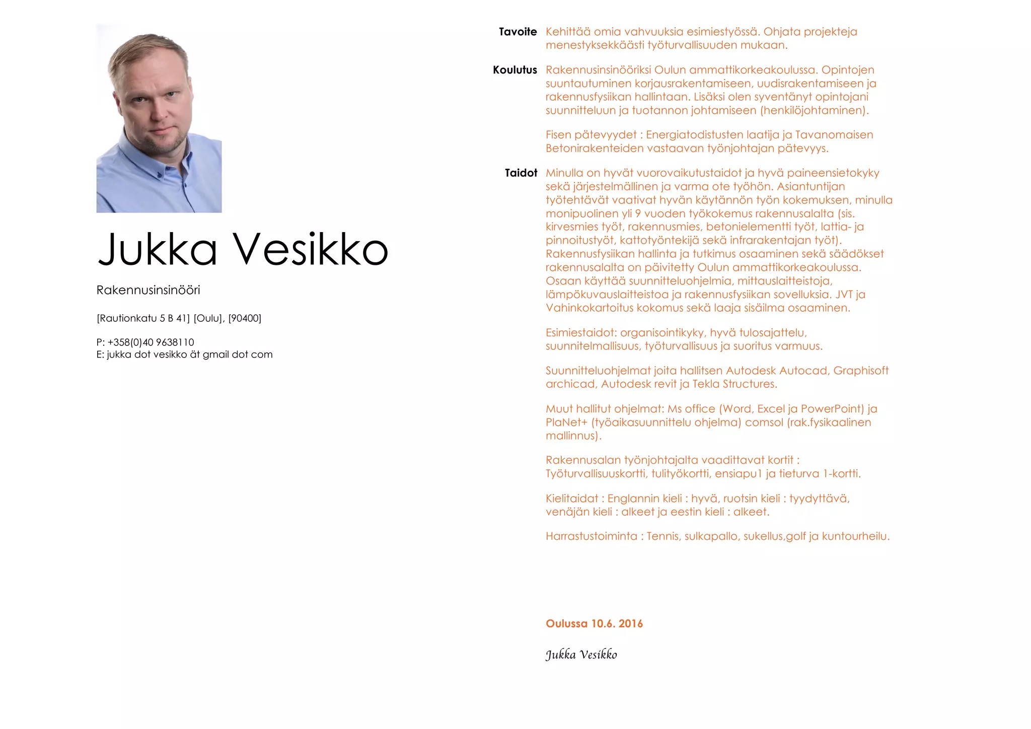 Cv rak. kesäkuu 2016 | PDF