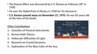 c v raman :the father of raman effect and his scientific journey .pptx