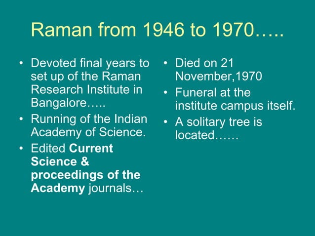 Cv Raman | PPTX | Musical Instruments | Hobbies & Interests