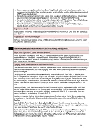 Pengalaman Kerja Rektor Unsada 2015-2018 | PDF