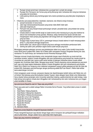 Pengalaman Kerja Rektor Unsada 2015-2018 | PDF